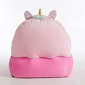 Idea Nuova Heritage Kids Cozy and Durable Unicorn Figural Bean Bag Chair with Sherpa Trim, for Bedroom & Platyroom,Ages 3+