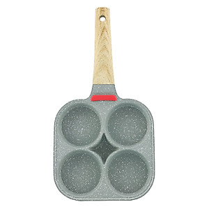 DAFEIKE 4 Egg Frying Pan Nonstick Omelet Pan Ceramic Mini Egg Pancake Pan Non Stick Aluminum Skillet, Green