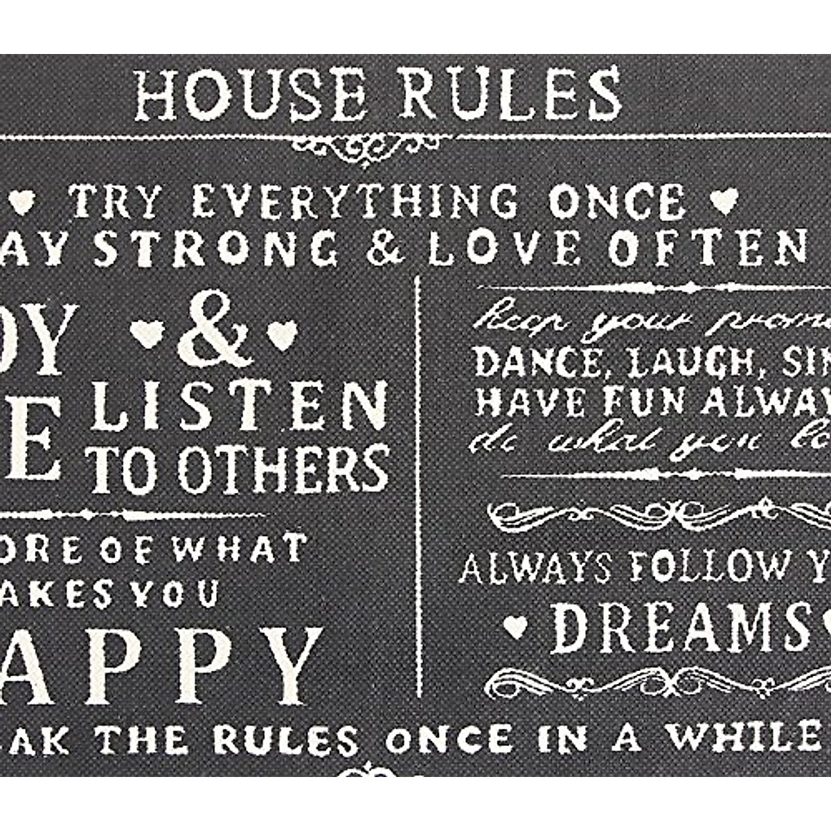 Chesapeake Paris Printed Cotton House Rules Typography Accent Rug (24''x36'')