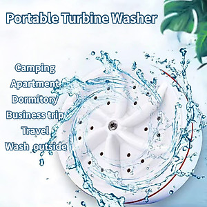Mini Washing Machine Portable Washer College Rooms Travel Home Apartment Laundry Small Turbine Washer with USB Business Trip Sink RV Trailer Truck Dormitory Dorm Bucket(watts, 80)