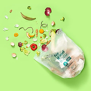 for: good Compostable 3 Gallon Food Scrap Bags – Biodegradable Compost Bin Liner – Extra Strong, Tear and Leak Resistant Food Waste Bags, 25 Count, None