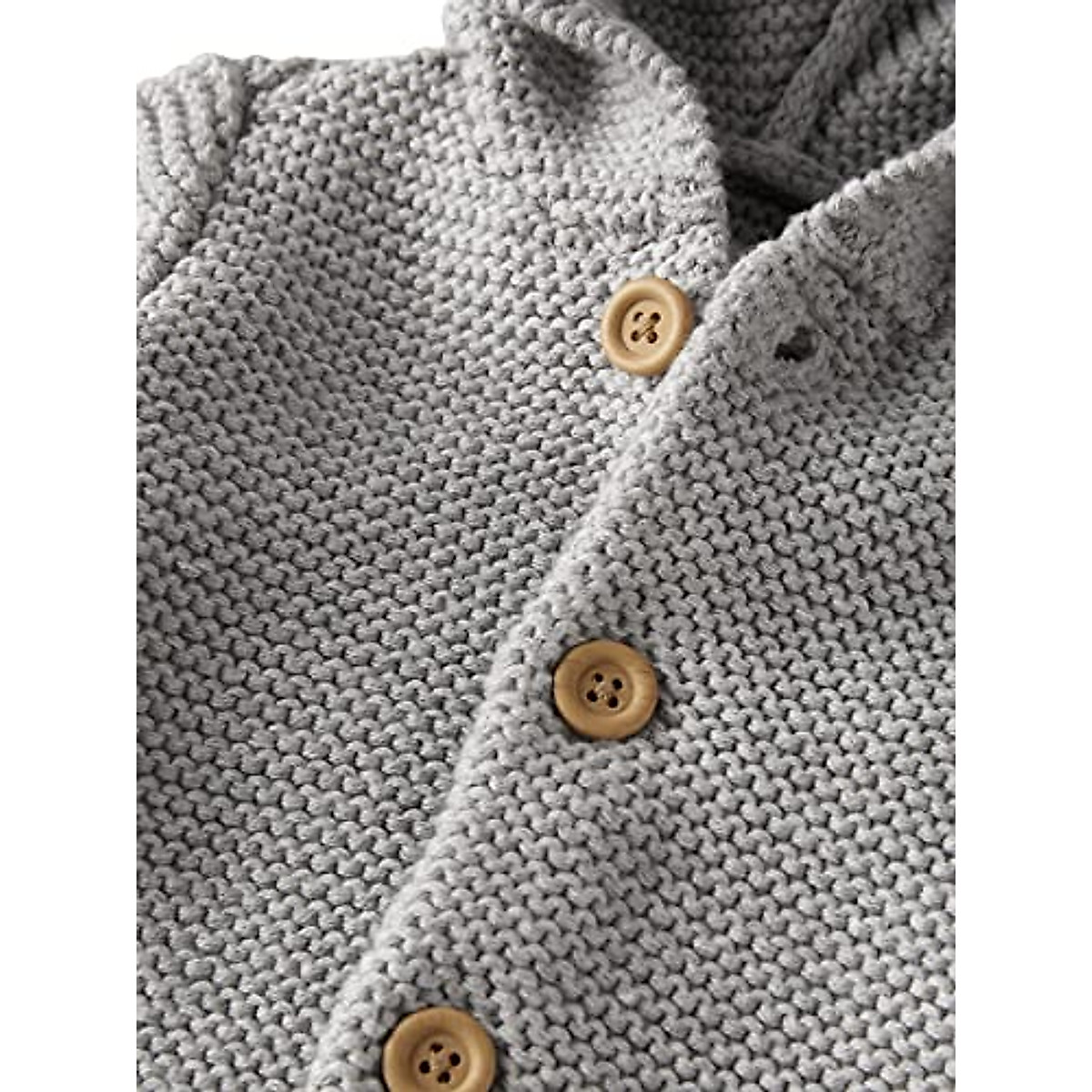 little planet by carter's unisex-baby Organic Cotton Signature Stitch Cardigan, Grey Heather, 6 Months
