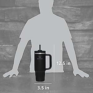 Stanley Quencher H2.0 FlowState Stainless Steel Vacuum Insulated Tumbler with Lid and Straw for Water, Iced Tea or Coffee, Smoothie and More, Black , 30 oz