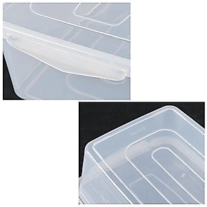 Innouse 4 Packs 6.5 Quart Clear Storage Bin, Plastic Latching Storage Container Box with Lid