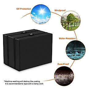 YIHAOBOX Window Air Conditioner Cover Outdoor, Outside Window AC Unit Cover Black Dust-proof Waterproof AC Cover Outdoor Window AC Protection Cover (25.5Wx20.5Dx18H)