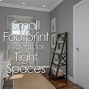 Lavish Home 4-Tier Ladder Bookshelf – Freestanding Wooden Bookcase – X-Back Frame and Leaning Look Decorative Shelves for Home and Office (Black) Set of 1