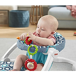 Fisher-Price Portable Baby Chair, Sit-Me-Up Floor Seat with 2 Removable Toys & Washable Seat Pad, Honeycomb [Amazon Exclusive]