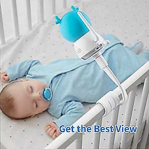 KAWA Baby Monitor Mount, Universal Baby Monitor Mount for Crib, Flexible Baby Monitor Holder, Compatible for All 1/4 Triple Hole Baby Monitor Camera, Without Tools or Wall Damage - White