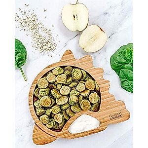 Bamboo Baby Plate with Suction - Kids and Toddler Suction Cup Plate for Babies, Non-toxic All-Natural Bamboo Baby Food Plate Stays Cool to the Touch for Baby-Led Weaning