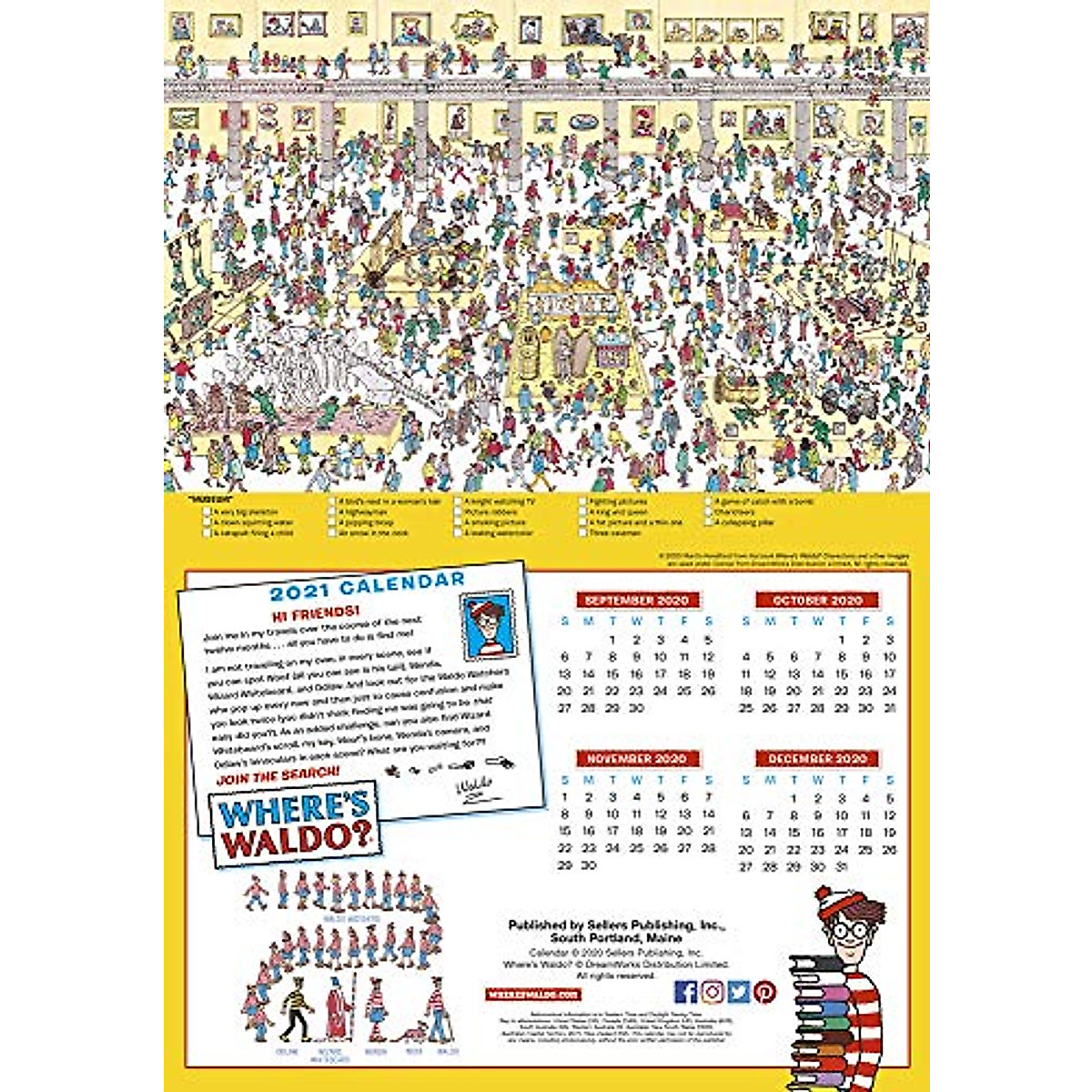 2021 Wheres Waldo 16-Month Wall Calendar
