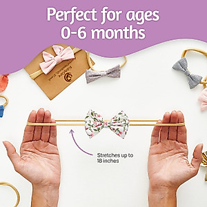 KiddyCare Baby Hair Accessories | Elastic Headbands, Bows, and Lazos Para Bebes | 10 Piece Assortment for Newborns and Girls