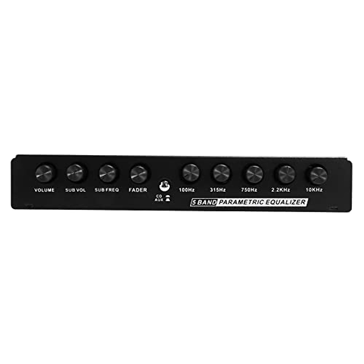 SIGRID 5-Band Car Audio Equalizer, Adjustable 5 Bands EQ Car Amplifier Graphic Equalizer with CD/AUX Input Select Switch,Black