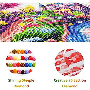 Huand DIY Diamond Painting Kits for Adults 5D Full Round Drill Angel Diamond Art Kits for Bedroom Wall Decor 8X12 Inch(Angel)