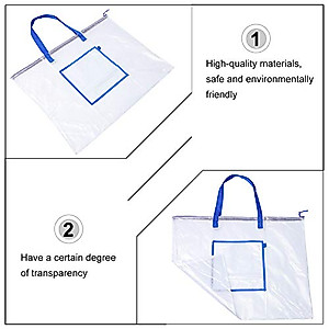 Healifty Art Portfolio Tote Bag PVC Waterproof Painting Board Storage Bag Drawing Tools Carry Bag for Bulletin Boards Artwork Charts and Teaching Material Blue