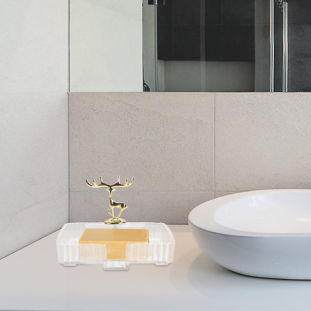 Beavorty Transparent Soap Dish Soap Holder Soap Dish Soap Bar Holder for Shower Soap Tray s for Shower Plastic Ceramics Shampoo Modern Soap Dish