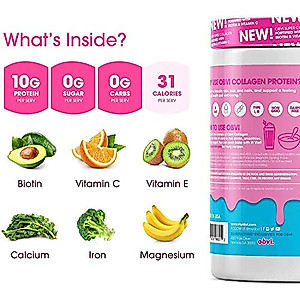 Obvi Collagen Peptides, Protein Powder, Keto, Gluten and Dairy Free, Hydrolyzed Grass-Fed Bovine Collagen Peptides, Supports Gut Health, Healthy Hair, Skin, Nails (30 Servings) (Birthday Cupcakes)