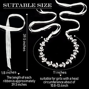 Jutom 2 Pieces Silver Flower Girl Headbands, Bridal Headband, Crystal Girl Headpieces, Princess Headbands, Rhinestone Headpieces, Hair Accessories for Women, Costume Party, Halloween Gifts