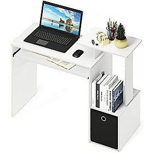 Furinno Econ Multipurpose Home Office Computer Writing Desk, White/Black