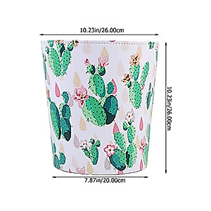 Zerodeko Car Decor PU Leather Trash Can Cartoon Animal Decorative Paper Basket Toilet Garbage Bin Waste Container Sundries Storage Bucket for Kitchen Office Bedroom 10L B Office Decor