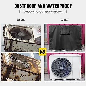 Mini Split Air Conditioner Cover for Outdoor Condenser 31.1 x 12.6 x 22.8 inches Split AC Cover for Outside Units Dust-Proof Waterproof Split Air-Conditioning Unit Protection Cover Winter Anti-Snow