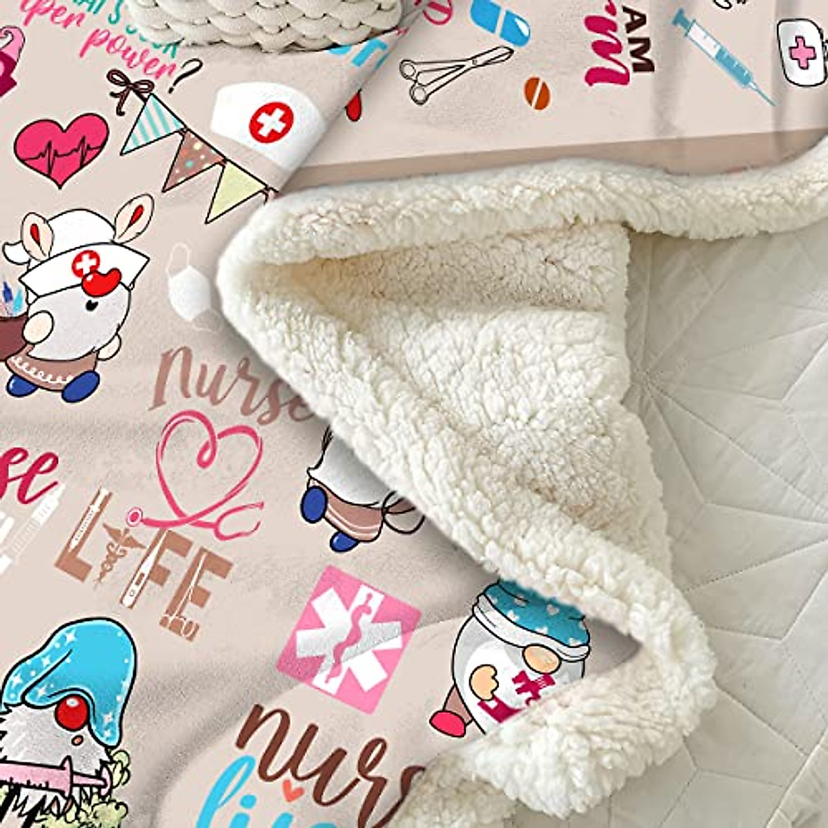 Nurse Gifts Nurse Week Gifts Throw Blanket,Nurse Gifts for Women,Nurse Appreciation Gifts,Nurse Gifts for Nursing Student Soft Fluffy Sherpa Warm Throw Blankets (H11,50"x 60")