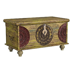 Beaumont Lane Rustic Mango Wood Trunk Coffee Table in Oak Brown