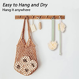 IMAVO Shower Body Brush,Dual-Sided Bath Brush with Bristles and Loofah,Long Handle Back Scrubber for Shower,Anti Slip Back Washer for Skin Exfoliating,Suitable for Wet or Dry Brushing(Green)