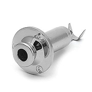 SAPHUE 6.35mm Acoustic Electric Guitar Bass Mono Endpin Output Jack Strap Button Jack Socket (Chrome)