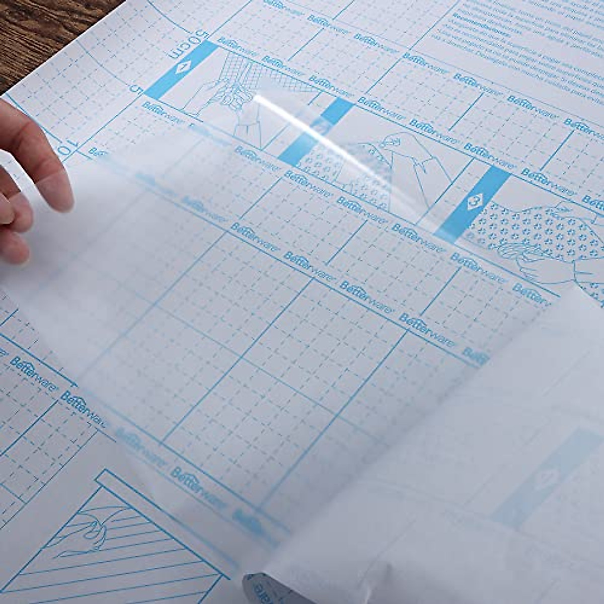 Clear Contact Paper Roll 17.7'' x 314.9'' Clear Glossy Self-Adhesive Film Cover Removable Protective Film Transparent Waterproof Liners Drawers Shelves Kitchen Cabinets Desks Fridge Roll