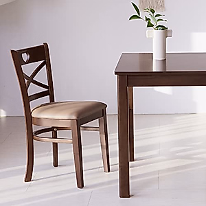 Livinia Cabin 33.5" Wooden Dining Table/Small Rectangular Modern Farmhouse Solid Wood Kitchen Table Desk (Walnut)