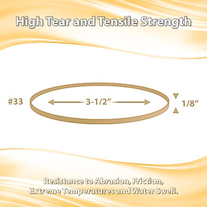BILINNY Rubber Bands Size 33 - 5 lb. Bulk Pack Made in USA - Tan Color - 3.5 X 1/8 inches RubberBands