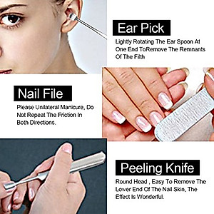 Manicure Set Nail Clippers Pedicure Kit, 10pcs Stainless Steel Toenail Foot Clippers Fingernails Grooming Kits Includes Cuticle Remover with Portable Travel Case