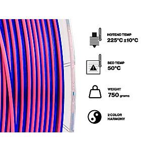 MatterHackers Quantum PLA Dichromatic Dual Color 3D Printer Filament (0.75kg) (1.75mm, Green Raspberry)