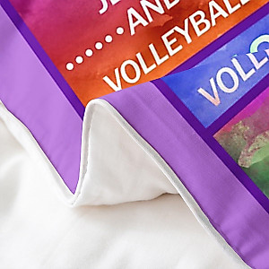 Volleyball Bedding Duvet Cover 100% Cotton Set Twin Size Sports Game Bedding Set for Kids Decor Volleyball Player Comforter Cover Set Purple Bedspread Cover Bedroom Bedclothes