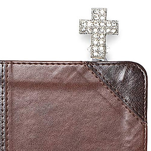 Jeweled Silverstone Cross 4 inch Zinc Alloy Bookmark