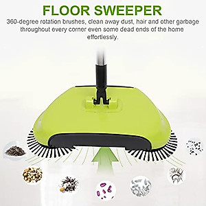 NOLITOY Hand Push Floor Sweeper Broom Carpet Sweeper Floor Cleaning Mop, 360° Rotating Cleaning Sweeper for Home Office Carpet Cleaning