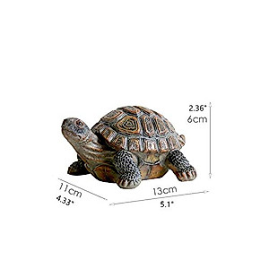 donau Garden Statues Turtle Figurines Polyresin Garden Sculpture Turtle Decor 5.1 inch