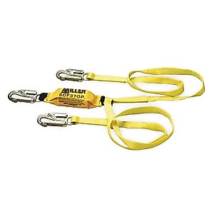 Two-Legged Web Lanyard With SofStop® Shock Absorber And Locking Snap Hooks
