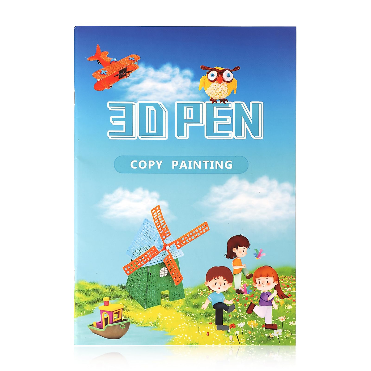 3D Pen Stencils, 20 Pages 40 Patterns 3D Drawing Book Templates, with a Reusable Transparent PVC Drawing Board, 3D Art Pen Accessories for Kids Ages 8-10 and Adults Starter for 3D Printing Pen
