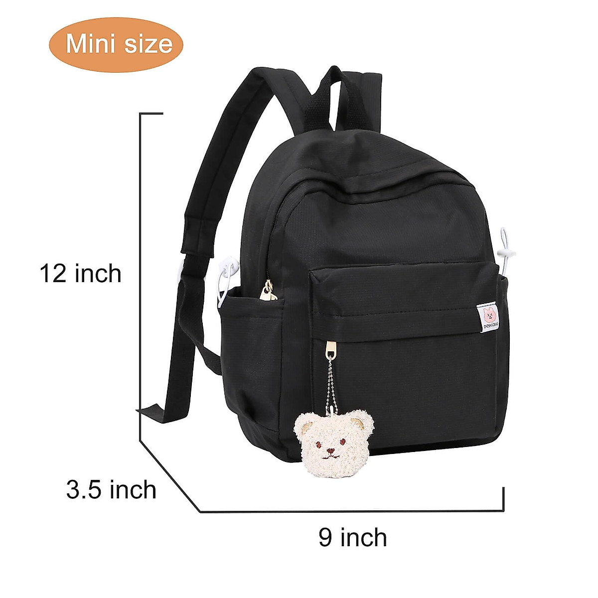 Phaoullzon Girls Mini Backpack Purse for Teens Small Aesthetic Backpacks with Bear Pendant