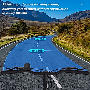 Electric Bike Bell, USB Rechargeable Battery 125db Anti-Theft Alarm Loud Electric Bike Horn for Adults Waterproof Bicycle Horn for MTB/BMX/Scooter/Road Cycling