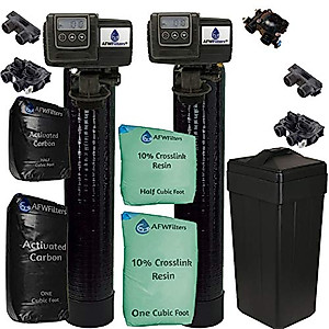 Combo Package Fleck 5600SXT 48,000 Grain Water Softener and Backwashing Carbon Filter