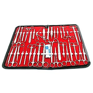 AA PRO 157 PCS ADVANCED SET FOR ANATOMY & BIOLOGY STUDENTS WITH 1 SCISSORS ! FORCEPS ! HEMOSTAT-! BLADES - CASE - LAB VETERINARY BOTANY STAINLESS STEEL SET FOR FROGS ANIMALS A+ QUALITY