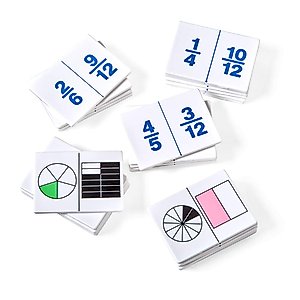 hand2mind Fraction Dominoes Set, Fraction Manipulatives for Elementary School, Dominoes Fraction Games, Middle School Math Games, Montessori Math Manipulatives, Classroom Dominoes Set (Set of 30)