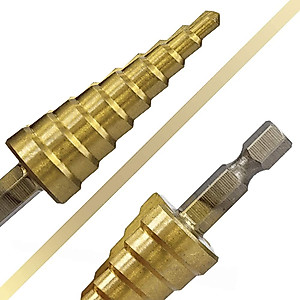 3PCS Titanium Uni Step Drill Bit Set,Sizes 3-12mm 4-12mm 4-20mm