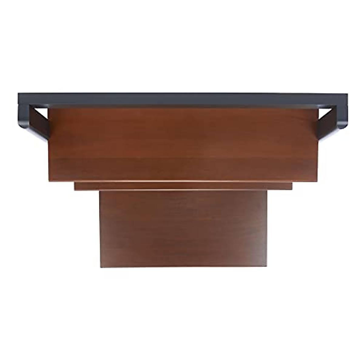 Safavieh Home Collection Pamella Honey Brown and Charcoal 2-Shelf Leaning Desk DSK9400A, 0