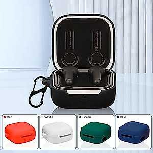 LDSXAY Compatible with Echo Buds 2023 Case Cover, Soft Silicone Shockproof Protective Case Skin for All-New Echo Buds (2023 Release) Charging Case with Carabiner, Front LED Visible (Black)