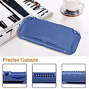 Fintie Case for Nintendo Switch Lite 2019 - Soft Silicone [Shock Proof] [Anti-Slip] Protective Cover with Ergonomic Grip Design for Switch Lite Console (Navy Blue)