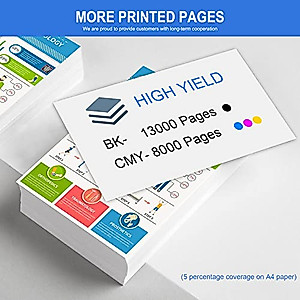 Versalink C8000 Toner Cartridge Set - DRAWN 5 Pack 106R04037 106R04034 106R04035 106R04036 Toner Replacement for Xerox Versalink C8000 Printer (2BK/1C/1M/1Y)