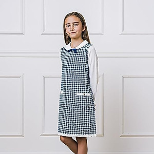 Hope & Henry Girls' Long Sleeve French Blocked Peter Pan Collar Sweater Dress